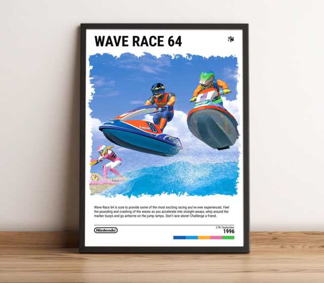 Wave Race 64 - 1996 N64 Poster - Video Game Wall Art Print Gaming Gift ...
