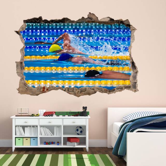 Swimmer Swimming Pool Wall Decal Sticker Mural Print Art Home Office ...