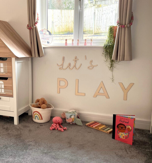 Let's Play Nursery Sign - Nursery Decor Play Room Sign Wooden Name Wall ...