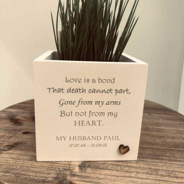 Memorial Husband Loss Flower/Plant Pot Personalised Bereavement in ...