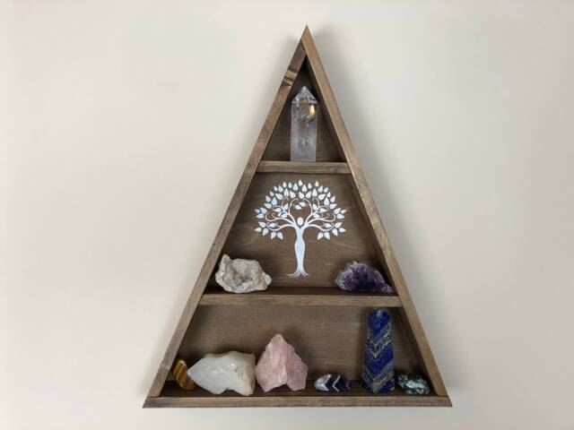 Pyramid Triangle Crystal Shelf, Tree Of Life, Geometric Shelf by Etsy ...