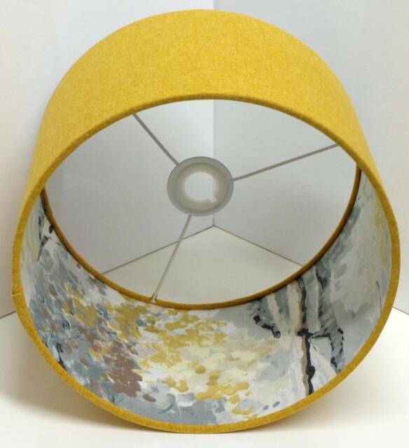 Yellow Lampshade For Table Lamp Or Ceiling Mustard Shade Fabric Round ...