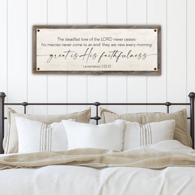 Great Is His Faithfulness Metal Print On Reclaimed Wood Frame ...