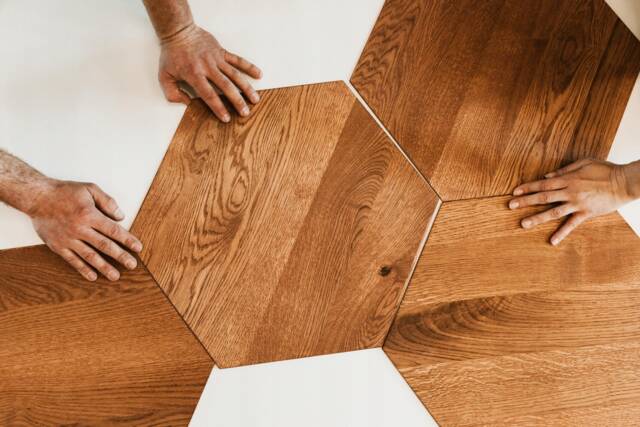 Wooden Panels -Wooden Interior Decorative Slats Wall Hexagons Honeycomb ...