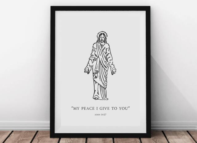 Peace, Jesus, Christian Art, Inspirational Wall Print, Bible Quote Art ...