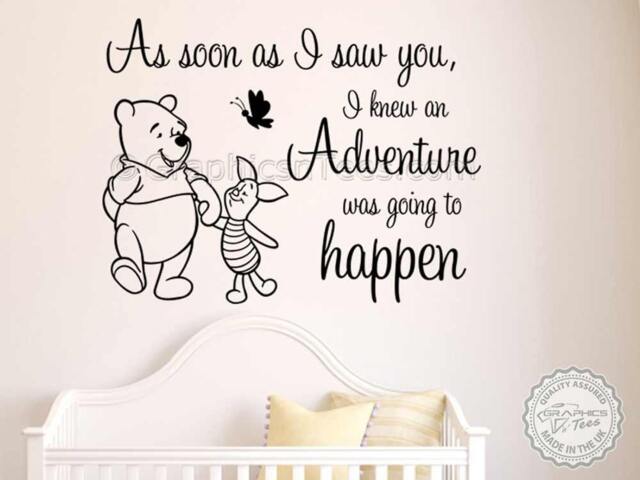 Nursery Wall Sticker Quote, Winnie The Pooh & Piglet, Adventure Going ...