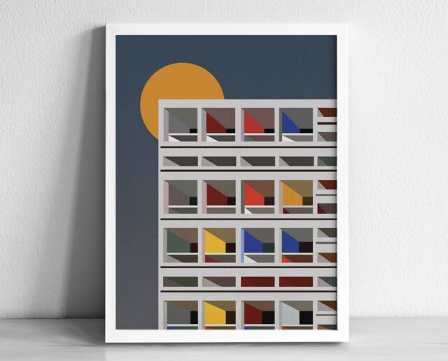 Le Corbusier Unit?? D'habitation France Modern Architecture Art Print ...
