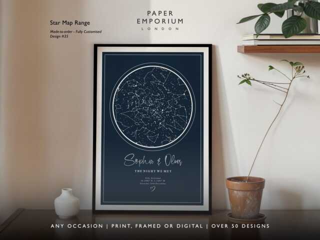 Personalised Star Map Print Night Sky Gift, Framed Option by Etsy ...