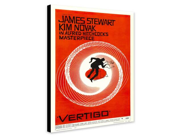 Vertigo Movie Cover - Alfred Hitchcock - 1958 Art Wrapped Framed Canvas ...