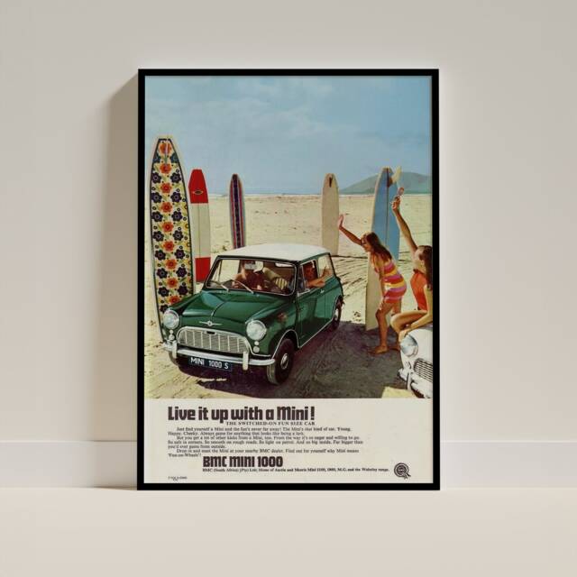 Classic Mini Vintage Poster, Austin Morris Rover Bmc Car Memorabilia ...