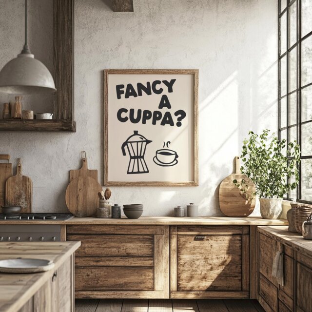 Fancy A Cuppa? Kitchen Art Print - Retro Coffee & Tea Poster by Etsy ...