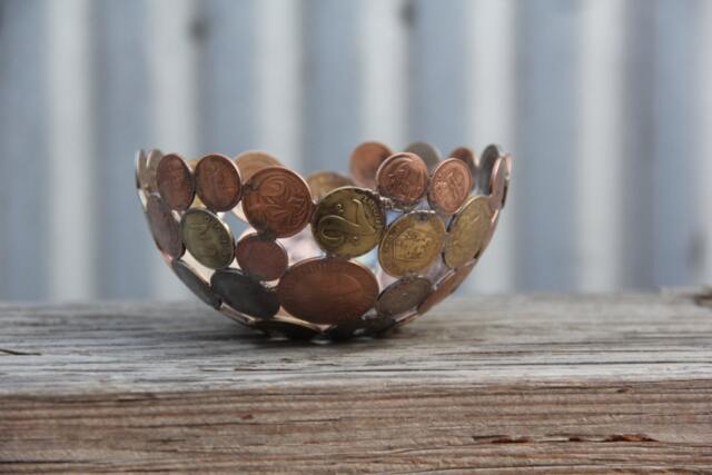 World Coin Bowl, Silver Soldered Metal Sculpture, 12cm by Etsy ...