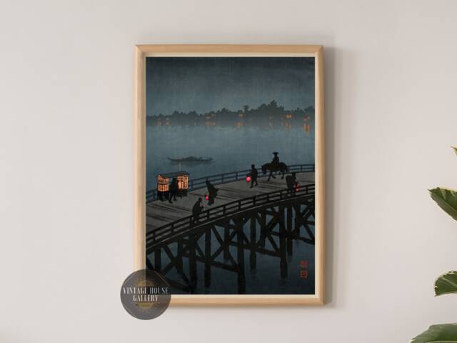 Oh-Hashi Bridge At Atako By Koho Shoda Ukiyo-E, Japanese Wall Art Print ...