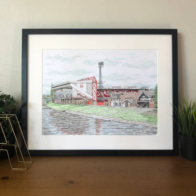 City Ground Nottingham Forest Print, Nffc Stadium Wall Art, Football ...