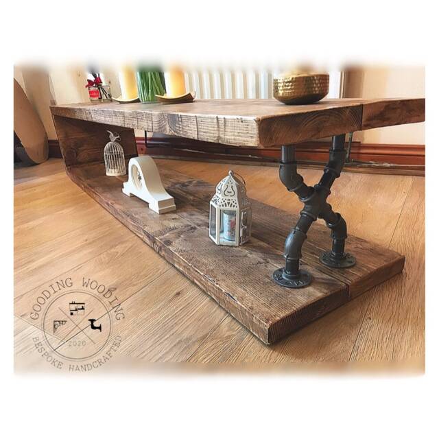 Handcrafted Industrial Rustic Solid Wood Unit/Tv Stand Table by Etsy ...