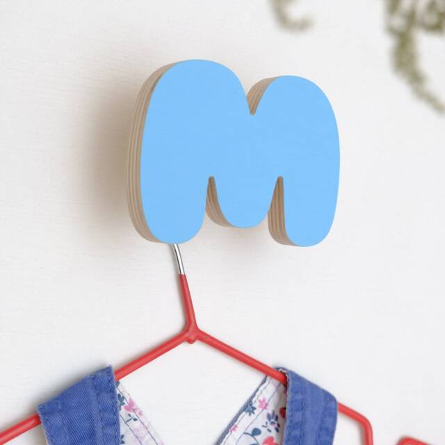 Wooden Letters M Hooks For Wall Alphabet Abc Kids Hooks, Name Room Wood ...
