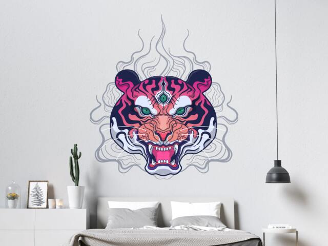Tiger Wall Decal - Head Sticker Decor Tgc9 by Etsy | ufurnish.com