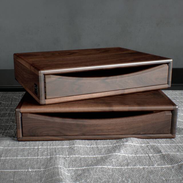 Floating Nightstand Set Of 2 in Solid American Walnut, Nightstans 2, Nightstand Pair, Bedroom ...