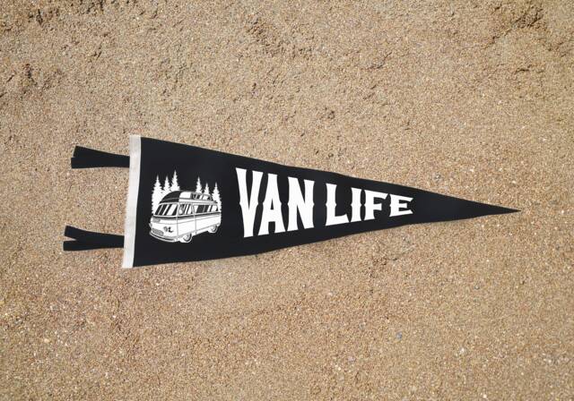 Vanlife Pennant - Travel Felt Flag Banner Vintage Camper Van Hiking ...