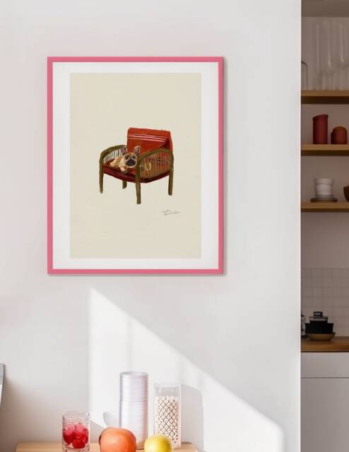 French Bulldog Print - Dogs On Chairs Collection 5x7 Inches/A5 A4 A3 by ...