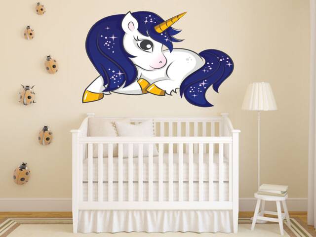 Full Colour Unicorn Wall, Art, Modern Transfer, 3D Sticker, PVC Decal ...