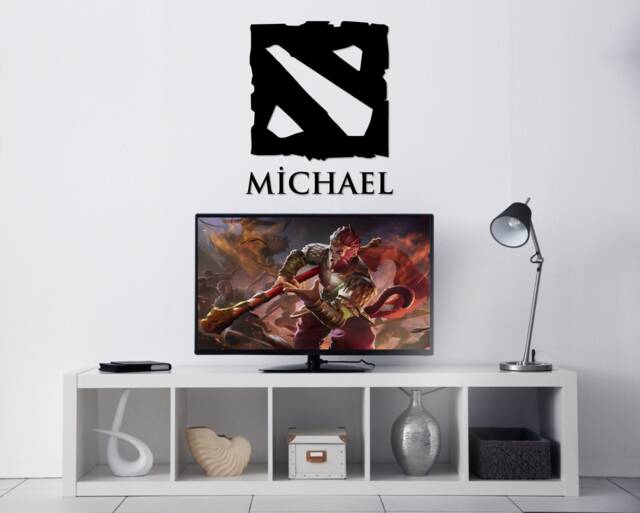Personalized Name Dota 2 Wood Wall Art, Geometric Logo Decor, 3D ...