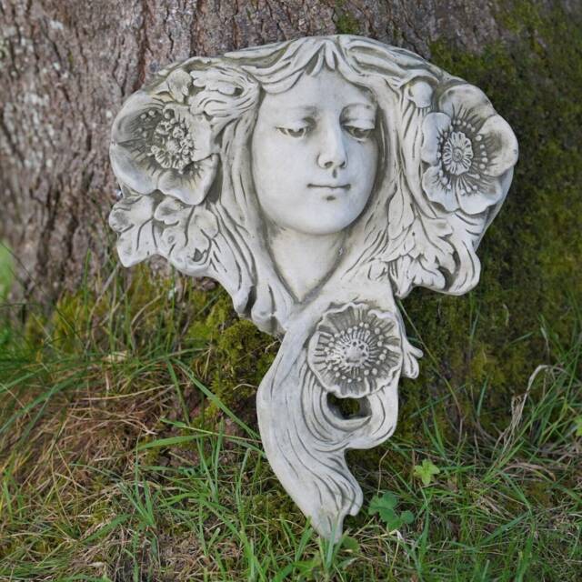 Art Nouveau Wall Planter - Stone Flower Pot Statue Outdoor Garden ...