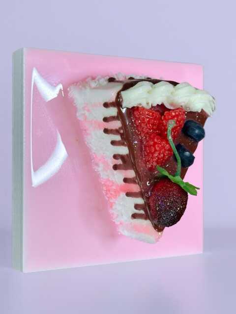 Cake Slice Chocolate Frosted 5 Inch 3D Resin Wall Art/Art/ Realistic ...