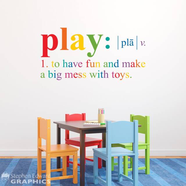 Rainbow Play Definition Wall Decal Playroom Decor by Etsy | ufurnish.com