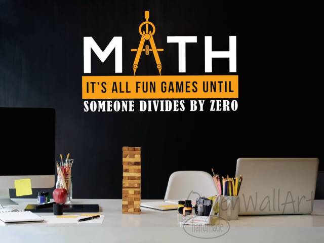 Math Wall Decal, Vinyl Art For School , Classroom Decor-Office Stikcer ...