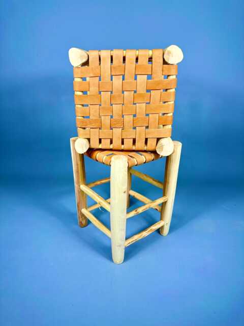 Handmade Moroccan Braided Stool Woven Leather & Wood by Etsy | ufurnish.com