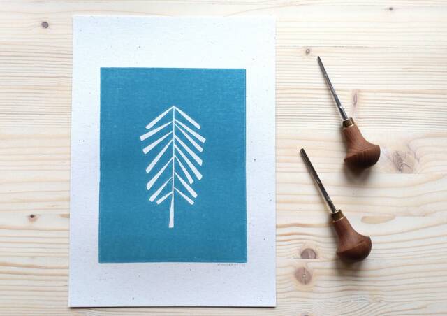 Linocut - Print Minimalist Tree Fir by Etsy | ufurnish.com