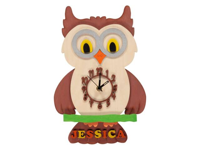 Brown Owl Personalised Wooden Pendulum Children's Clock by Etsy ...