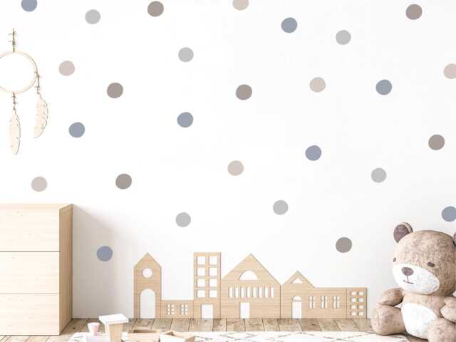 Calm, Neutral Polka Dot Wall Stickers, Pack Of 90, 2 Inches, 5 cm ...