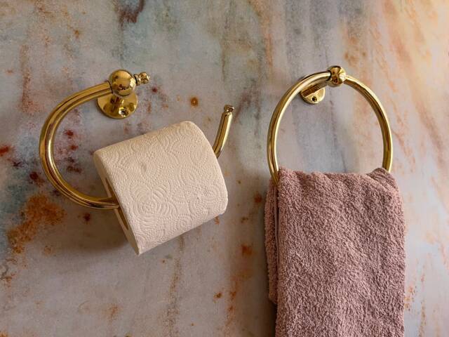 Brass Towel Holder, Brass Roll Holder For Bathroom, Handmade Toilet Paper Holder, Toilet Holder ...