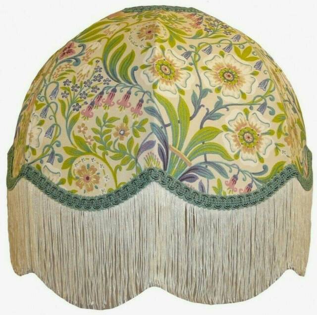 William Morris Molly Natural Floral Dome Fabric Lampshade For Bedside ...