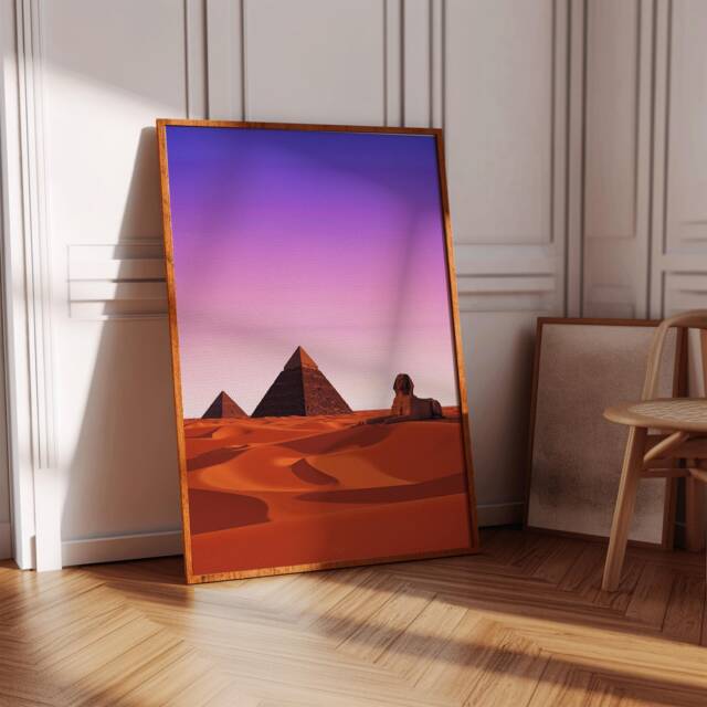 Hiroshi Nagai Pyramids Of Egypt Print, Retro Desert Landscape Wall Art ...