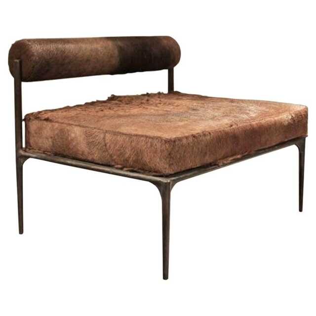 Alchemy Bench in Bronze & Camel Skin - Sculptural Minimalist Bench ...