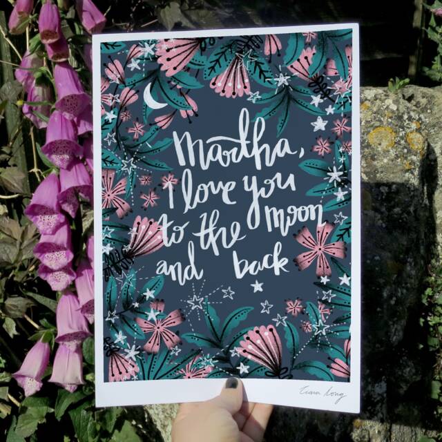 Custom Typography Print - A4/A3 Floral Art Print, Wall Art, Houseplants ...