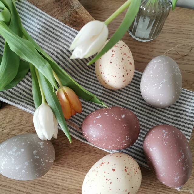 Easter Eggs Decorations Hanging Baubles Speckled Egg Display Ornaments ...