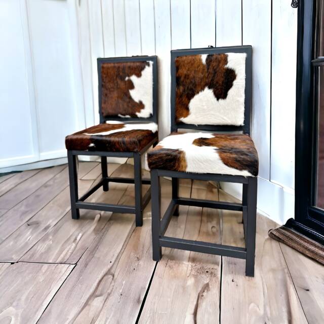 Genuine Cowhide Dining Chair, Kitchen Chairs, Accent Chair Set, Table ...