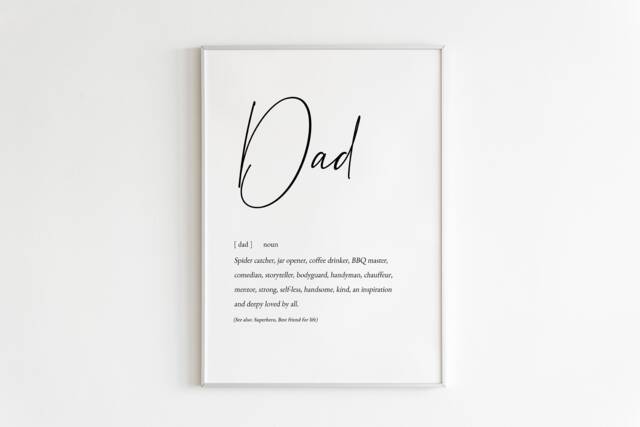 Dad Definition Print Father's Day Gift/Christmas Birthday Poster ...