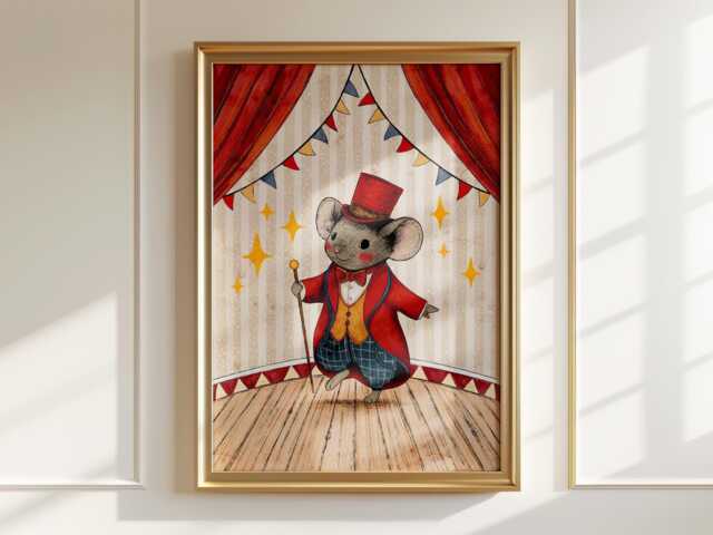 Circus Mouse Art Print Whimsical Nursery Wall Decor by Etsy | ufurnish.com