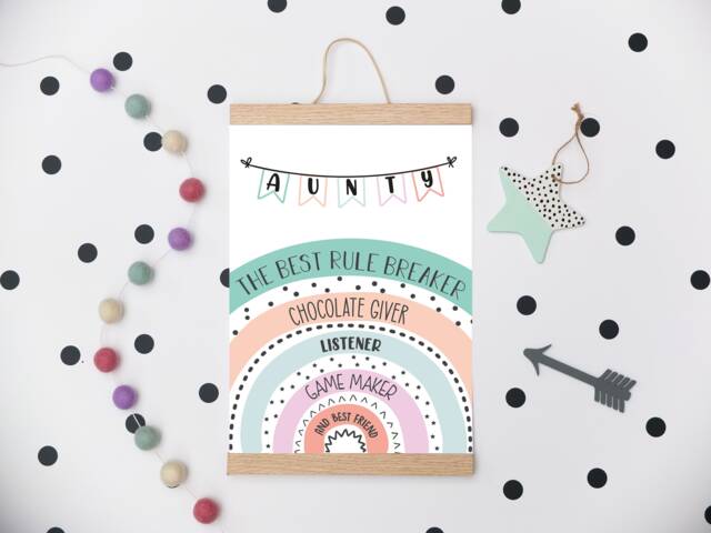 Aunty Print - Gift Auntie Parent Rainbow Family by Etsy | ufurnish.com