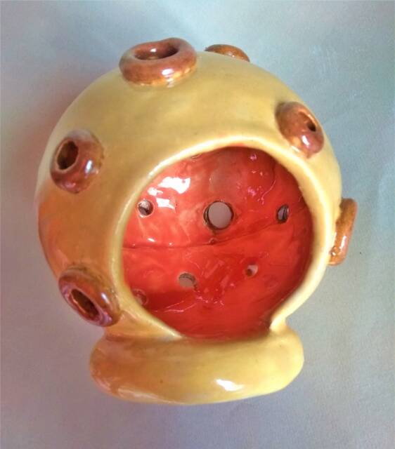 Hand Made Orange Pottery Moon Tealight Holder, Orange Round Luminerie ...