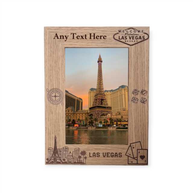 Las Vegas Skyline Personalised Wooden Photo Frame City Break Holiday ...