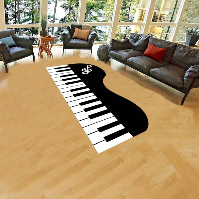Musical Design Piano Keys Rug, Music Room Rug, Rock Design, Piano, Note ...