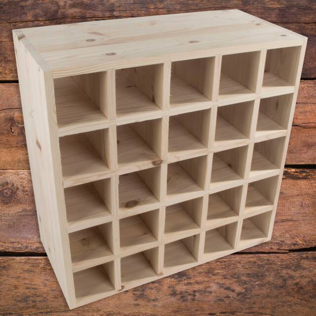 Square Wooden 25 Bottle Wine Rack - Fully Assembled 52 X cm Floor ...