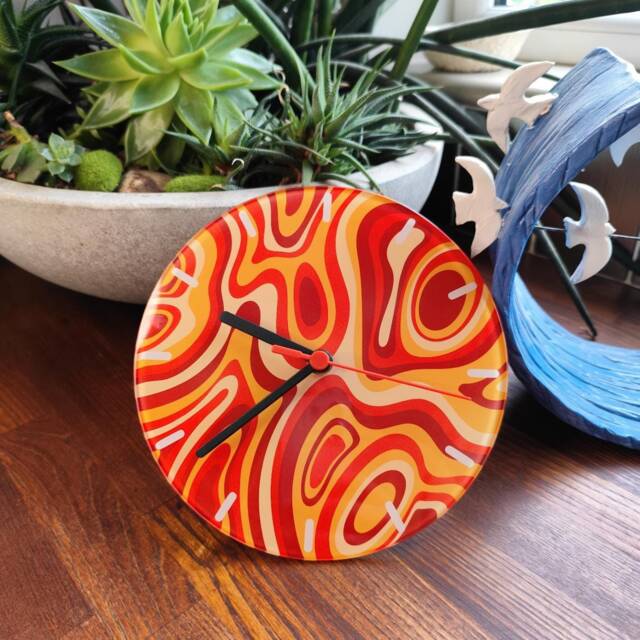 Glass Wall Clock ??? Psychedelic Art 60's 70's Groovy Home Decorations Handmade Housewarming ...