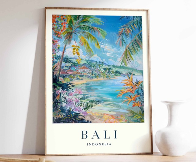 Bali Poster, Travel Print, Indonesia Wall Art, Indonesian Tropical ...